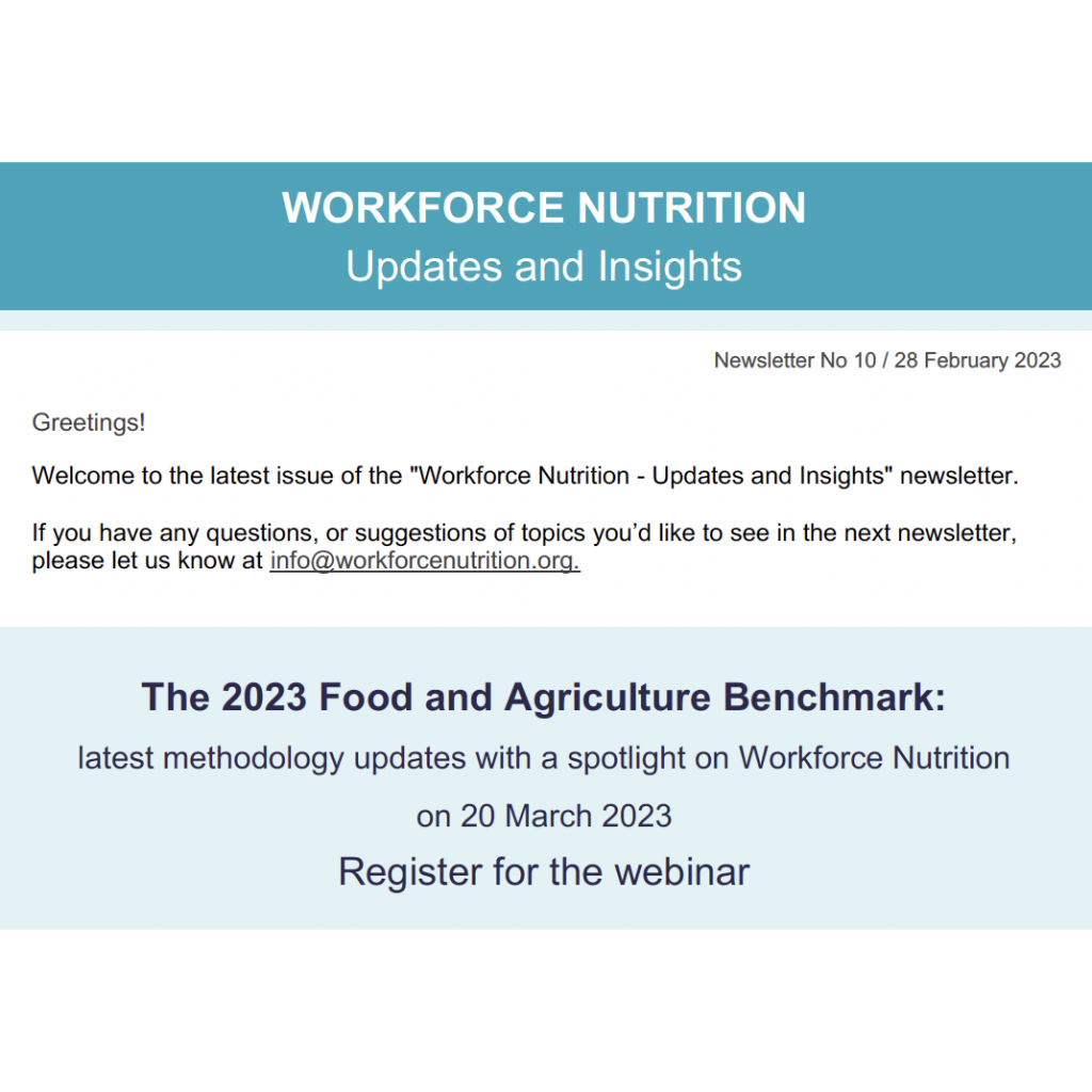 Newsletters - Workforce Nutrition Alliance