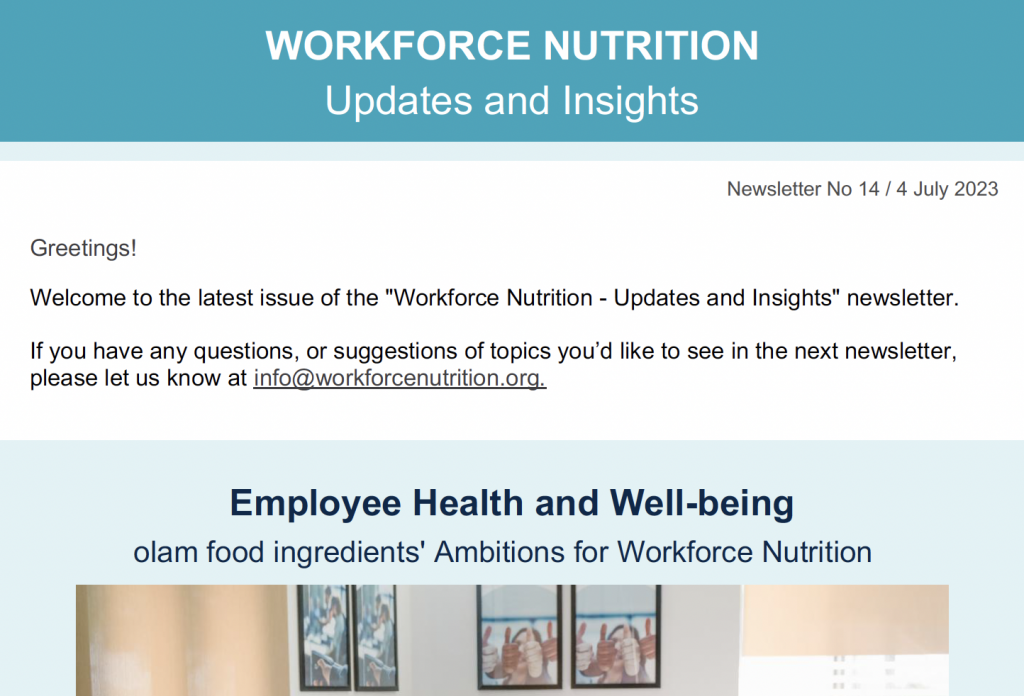 Workforce Nutrition Newsletter No.14 – Workforce Nutrition Alliance