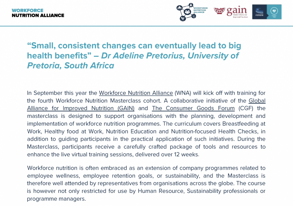 “Small, consistent changes can eventually lead to big health benefits ...